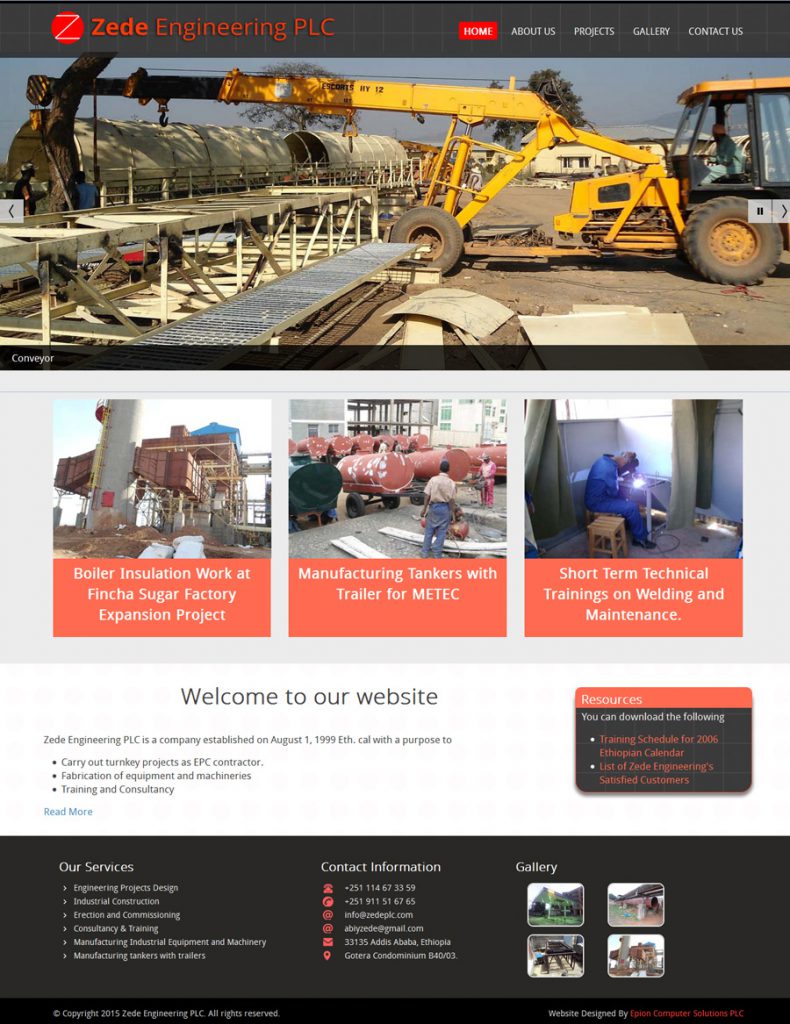 Zede Engineering PLC - Website Design and Development Project in Addis Ababa Ethiopia square ...